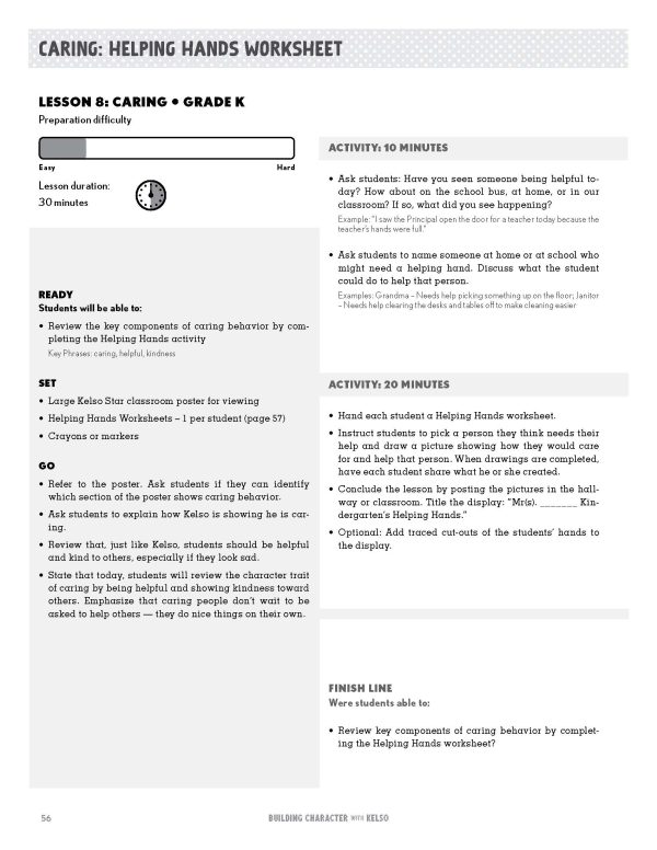 Sample Lesson-Building Character Caring (Homepage) – Kelso's Choice