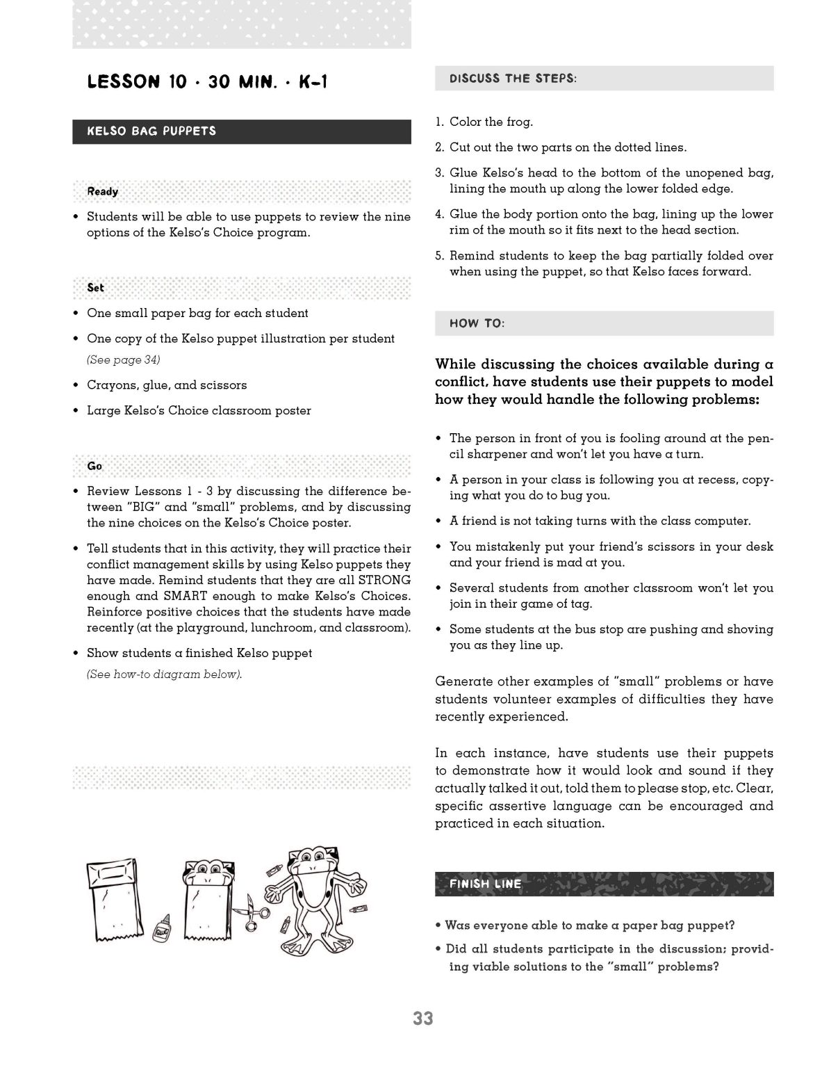 Sample Lesson-Conflict Management Puppet (Homepage) – Kelso's Choice